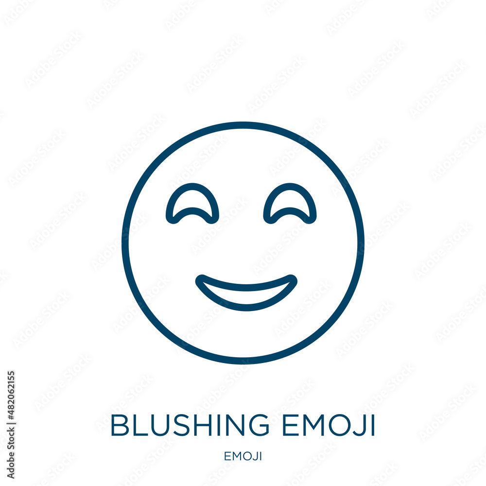 blushing emoji icon from emoji collection. Thin linear blushing emoji ...