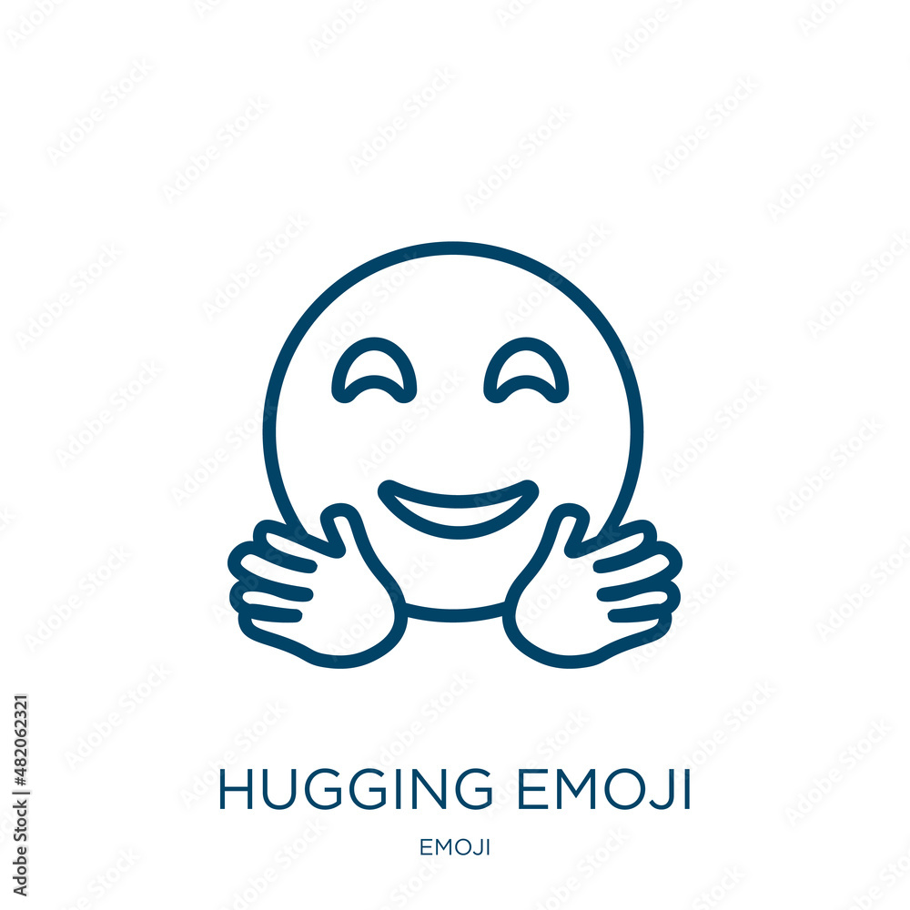 hugging emoji icon from emoji collection. Thin linear hugging emoji ...