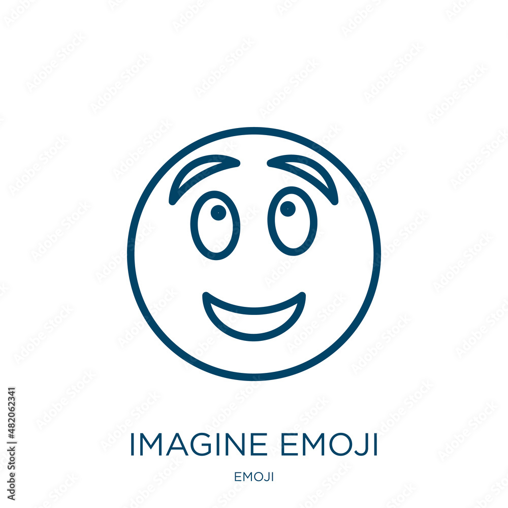 imagine emoji icon from emoji collection. Thin linear imagine emoji ...