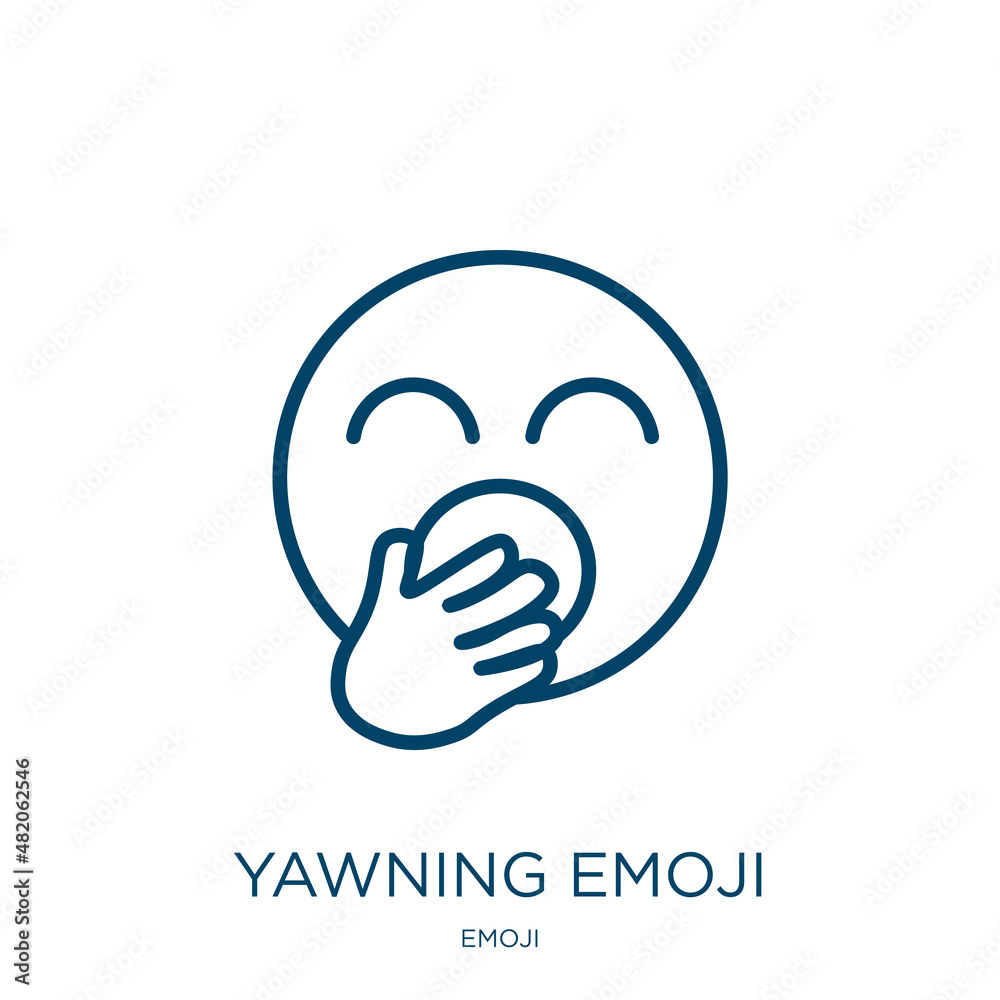 yawning emoji icon from emoji collection. Thin linear yawning emoji ...