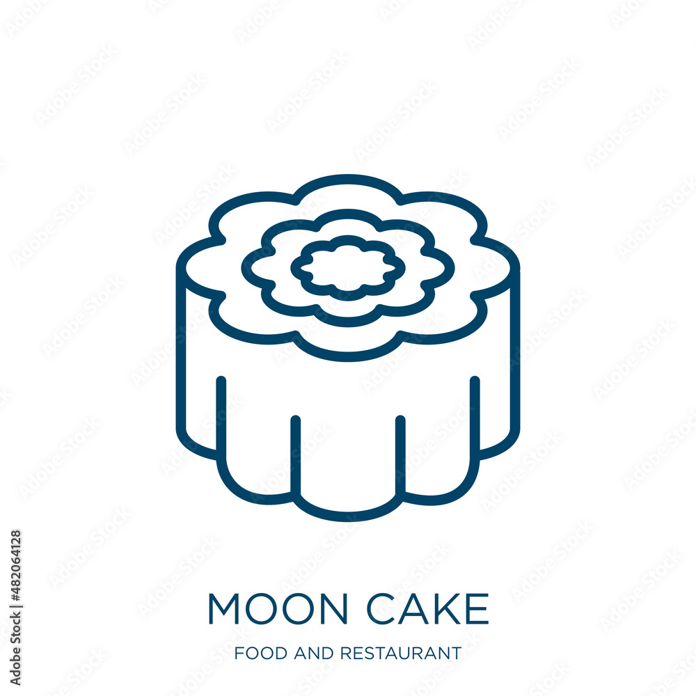 moon cake icon from food and restaurant collection. Thin linear moon ...