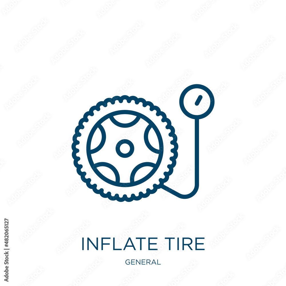 inflate tire icon from general collection. Thin linear inflate tire ... inflate tire icon from general collection. Thin linear inflate tire ...