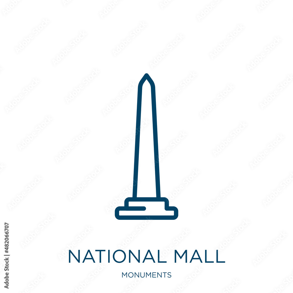 national mall icon from monuments collection. Thin linear national mall, national, mall outline ...