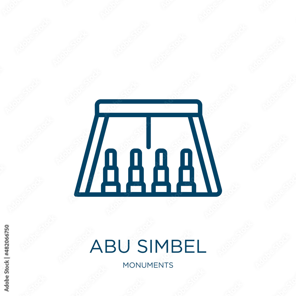 abu simbel icon from monuments collection. Thin linear abu simbel ...