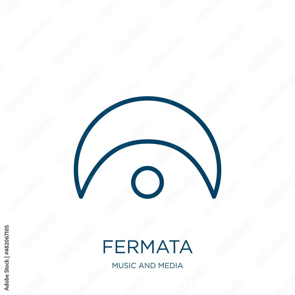 fermata icon from music and media collection. Thin linear fermata ...