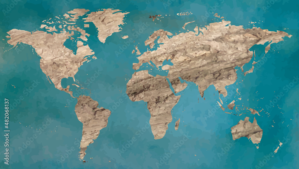 world map watercolor texture vector background Stock Vector | Adobe Stock