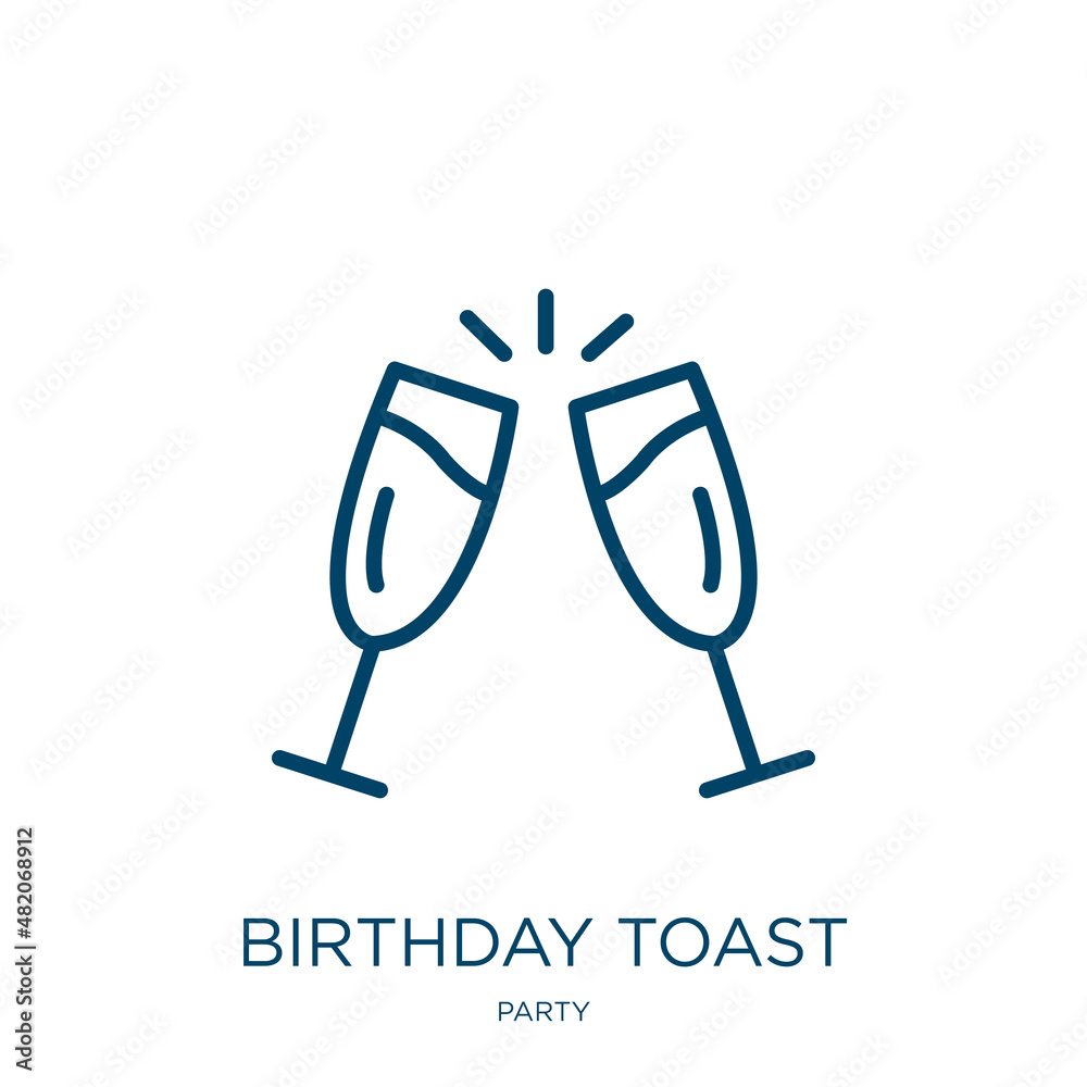 birthday toast icon from party collection. Thin linear birthday toast ...