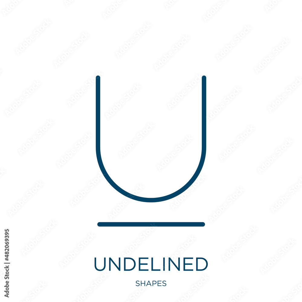 undelined icon from shapes collection. Thin linear undelined, through ...