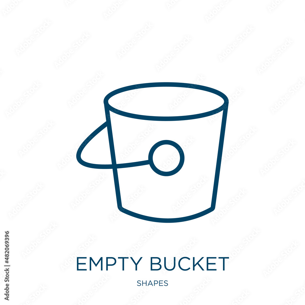 empty bucket icon from shapes collection. Thin linear empty bucket ...