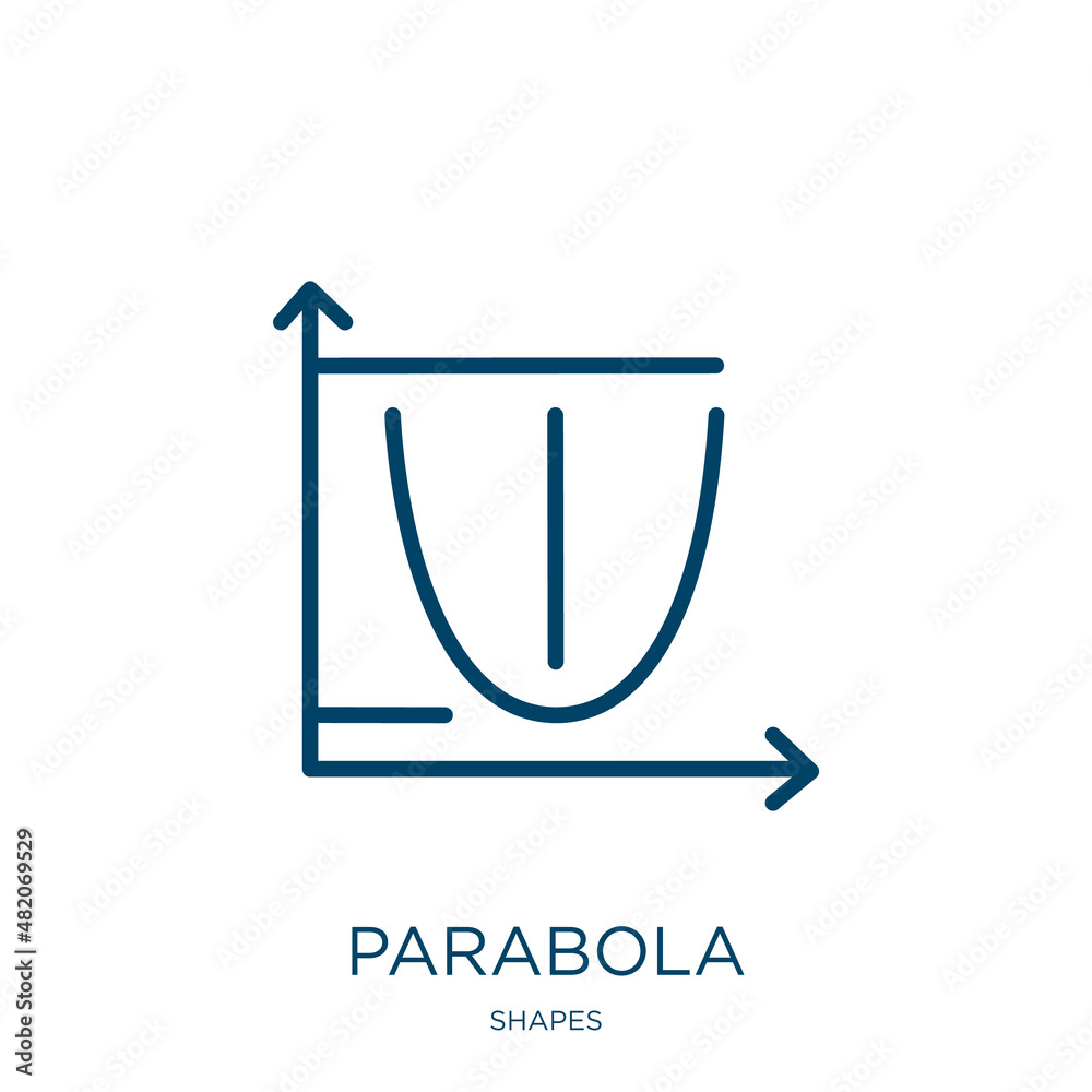 parabola icon from shapes collection. Thin linear parabola, dish ...