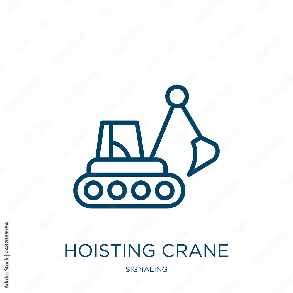hoisting crane icon from signaling collection. Thin linear hoisting ...