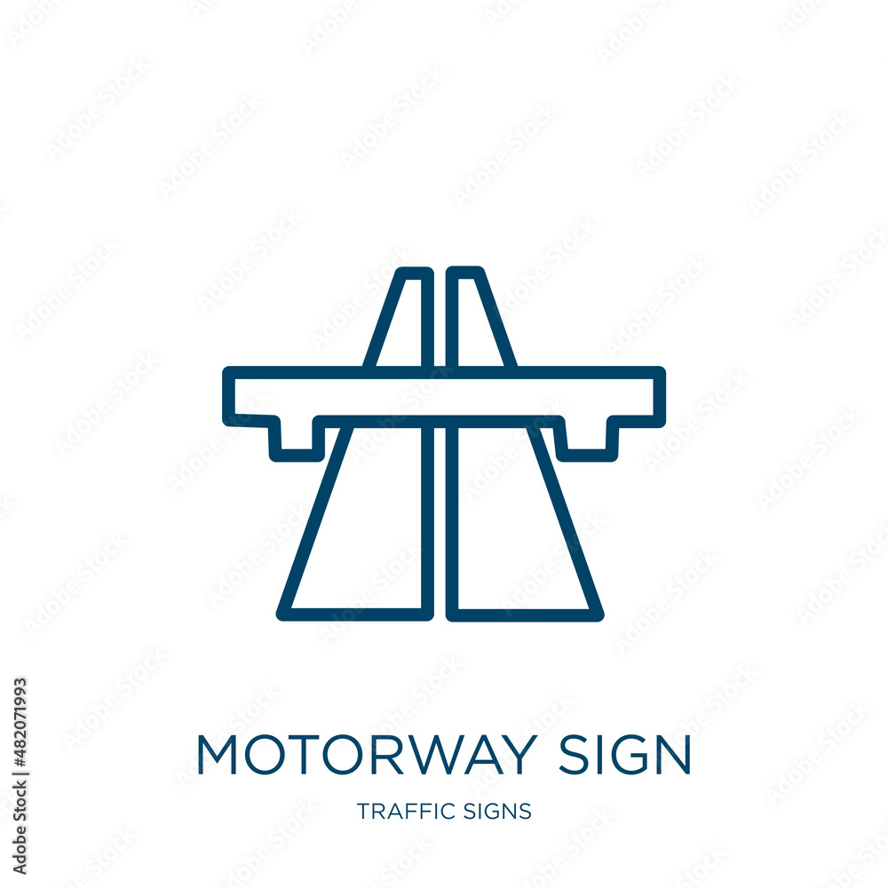 motorway sign icon from traffic signs collection. Thin linear motorway ...