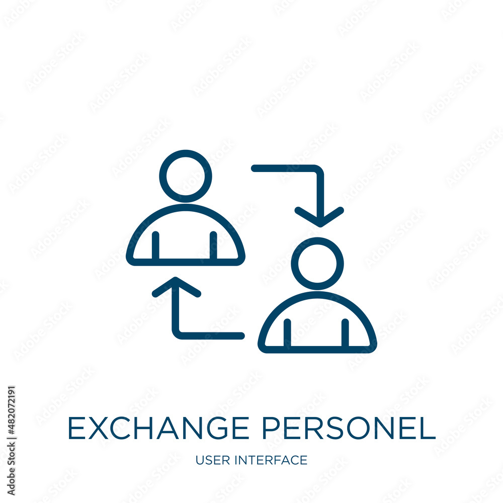 exchange personel icon from user interface collection. Thin linear ...