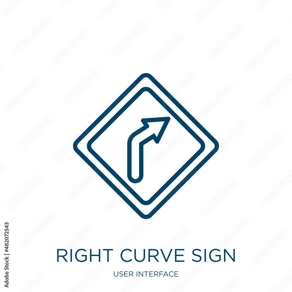 Vecteur Stock right curve sign icon from user interface collection ...