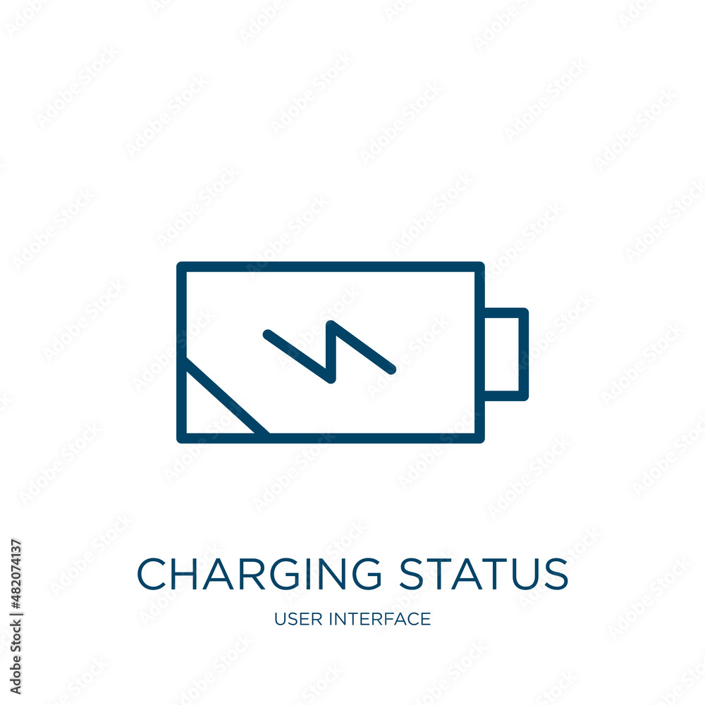 charging status icon from user interface collection. Thin linear ...