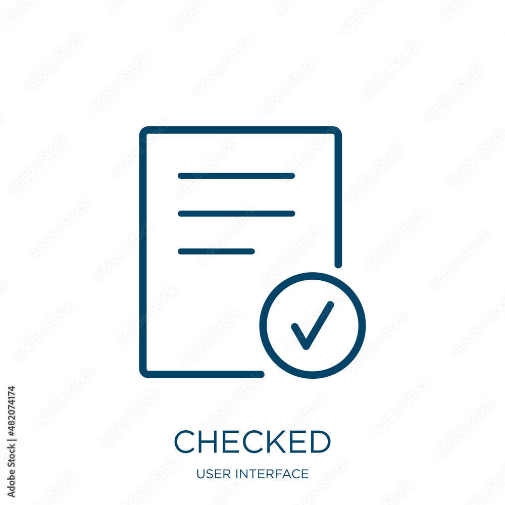 checked icon from user interface collection. Thin linear checked, check ...
