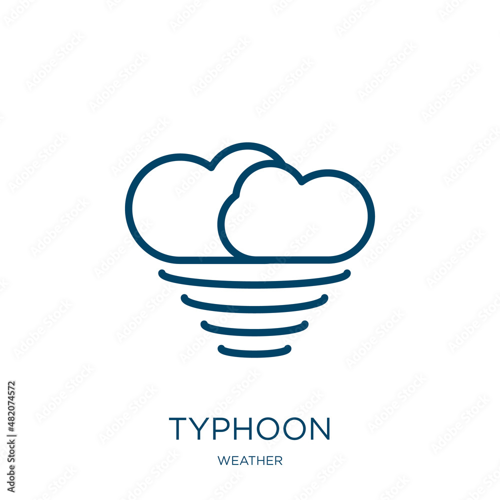 typhoon icon from weather collection. Thin linear typhoon, tornado ...