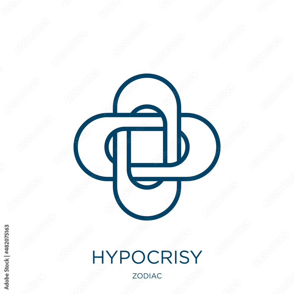 hypocrisy icon from zodiac collection. Thin linear hypocrisy, fraud ...