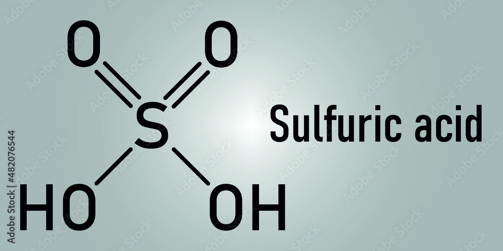 Sulfuric acid strong mineral acid molecule. Skeletal formula. Chemical ...