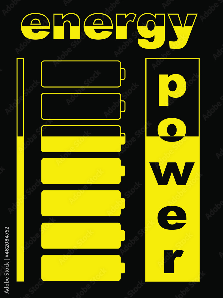 a set of vector images symbolizing the scale of charge, energy ...