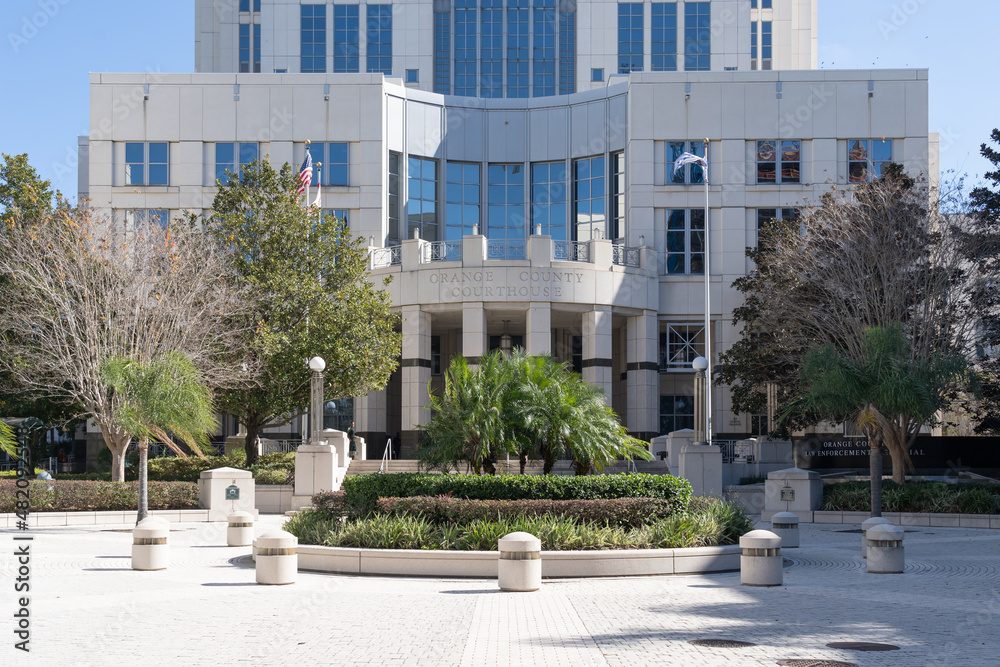 Orlando, Florida, USA - January 20, 2022: Main entrance to Orange ...