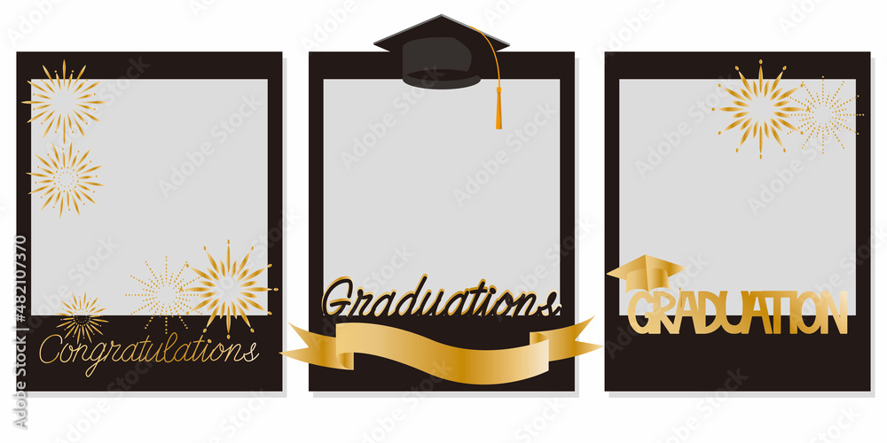 Set of photo frame for Graduation celebrate. Graduate illustration ...