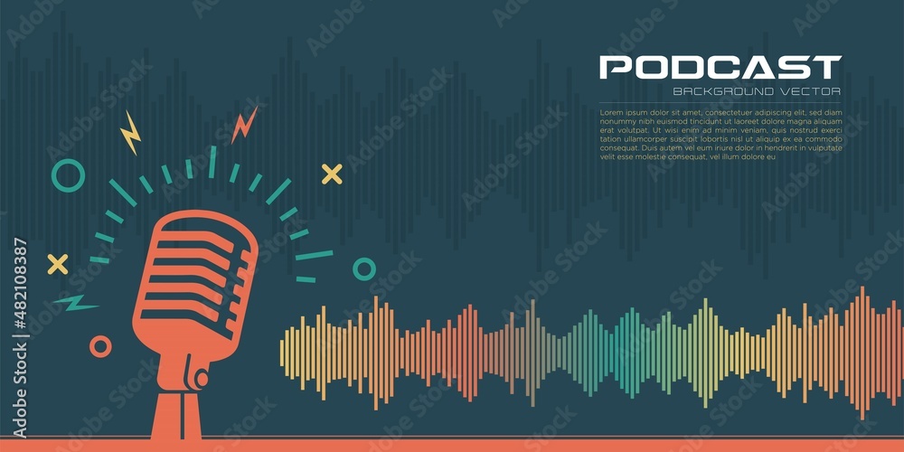 Colorful podcast background illustration Stock Vector | Adobe Stock