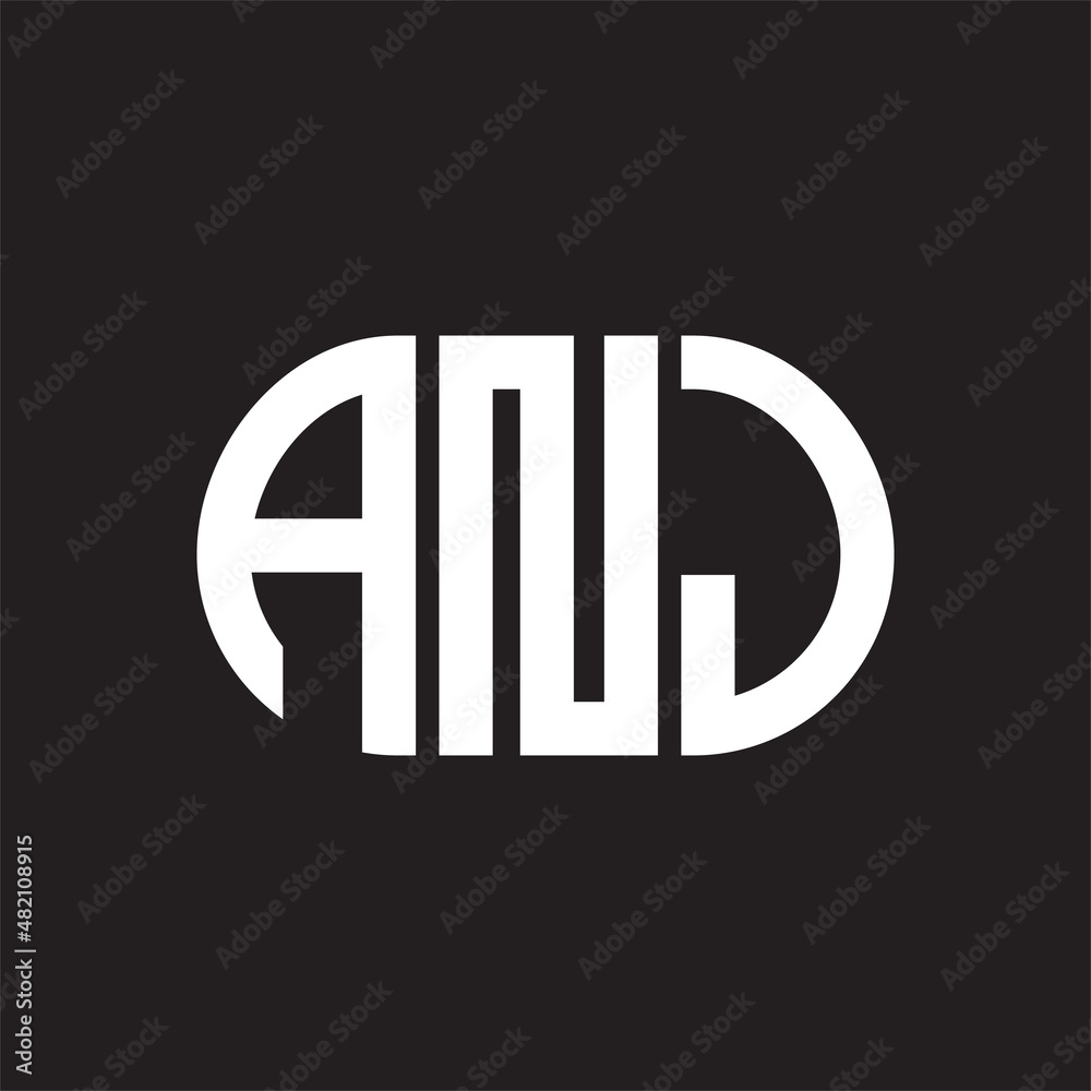ANJ letter logo design on black background. ANJ Stock Vector | Adobe Stock
