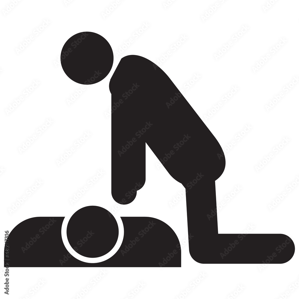 cpr icon on white background. ardiopulmonary resuscitation sign. CPR ...