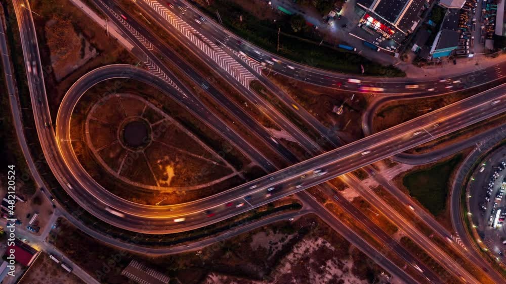 Time-lapse expressway top view, Circle Road traffic an important ...