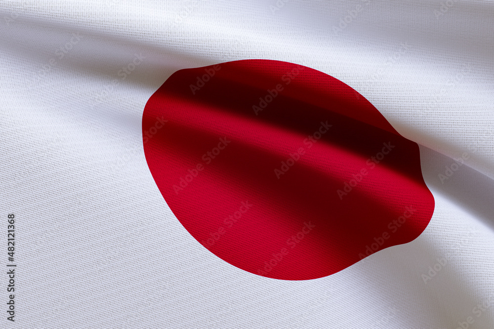 3d render illustration of Japan flag. Realistic Japan Flag waving in ...