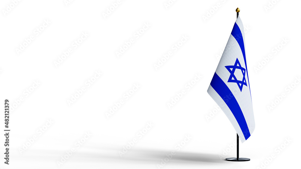 Small national flags of the Israel on white black ground with Clipping ...