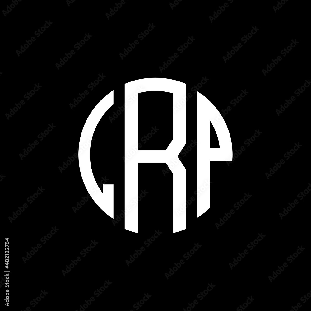 LRP letter logo design. LRP modern letter logo with black background ...