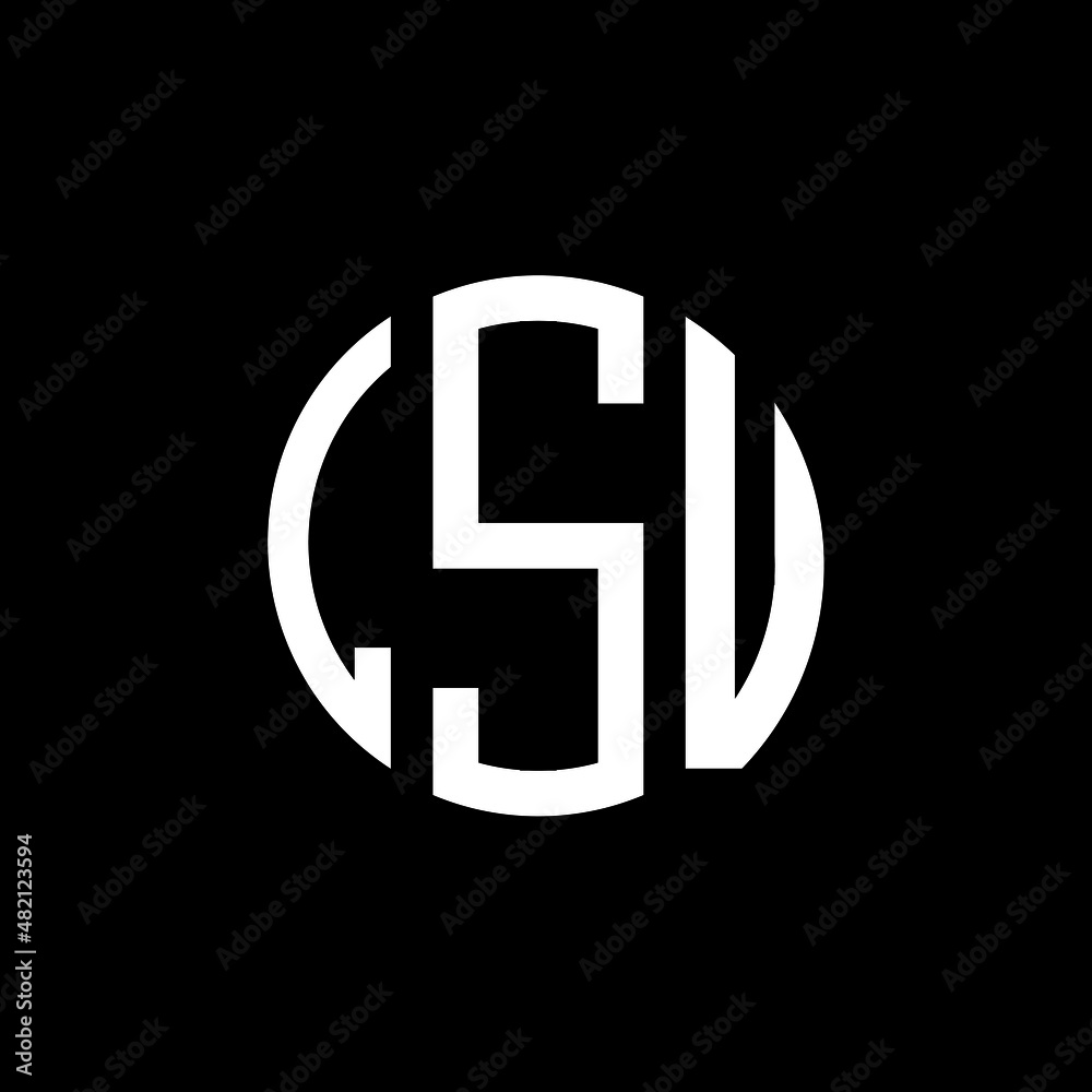LSU letter logo design. LSU modern letter logo with black background ...