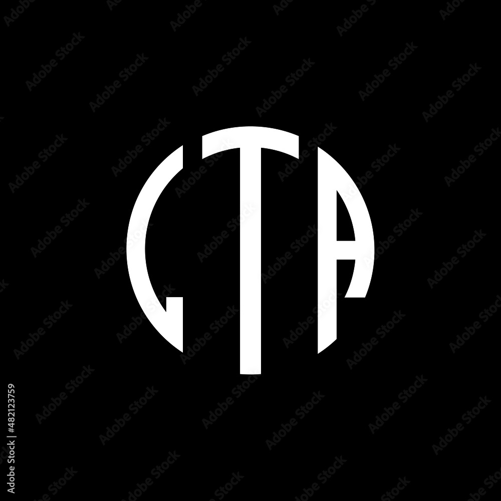 LTA letter logo design. LTA modern letter logo with black background ...