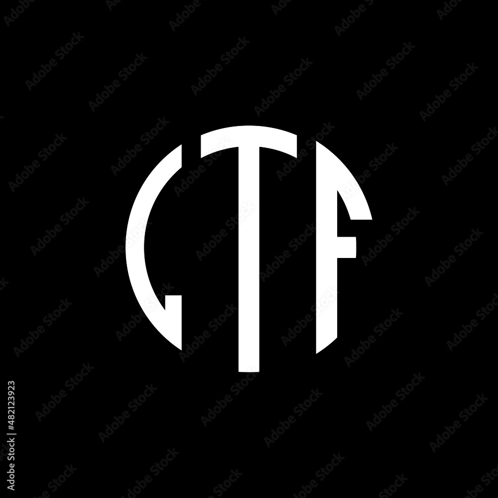 LTF letter logo design. LTF modern letter logo with black background ...