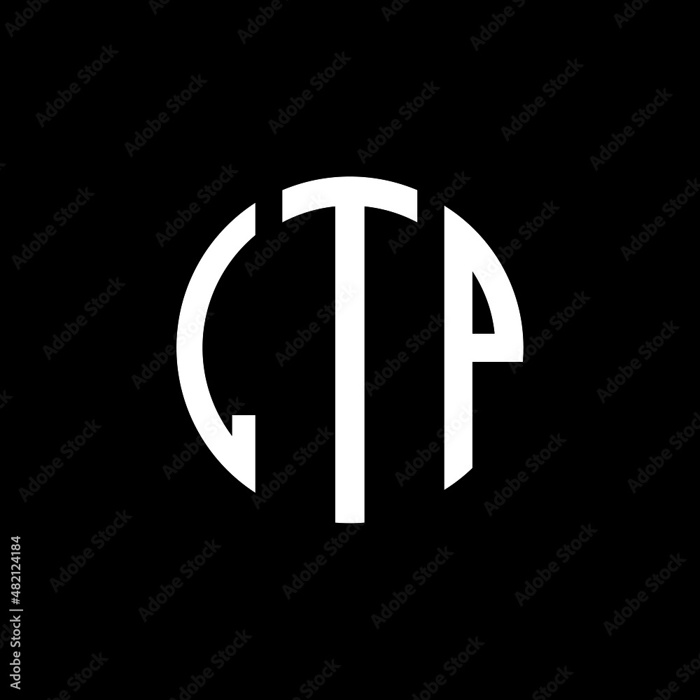 LTP letter logo design. LTP modern letter logo with black background ...