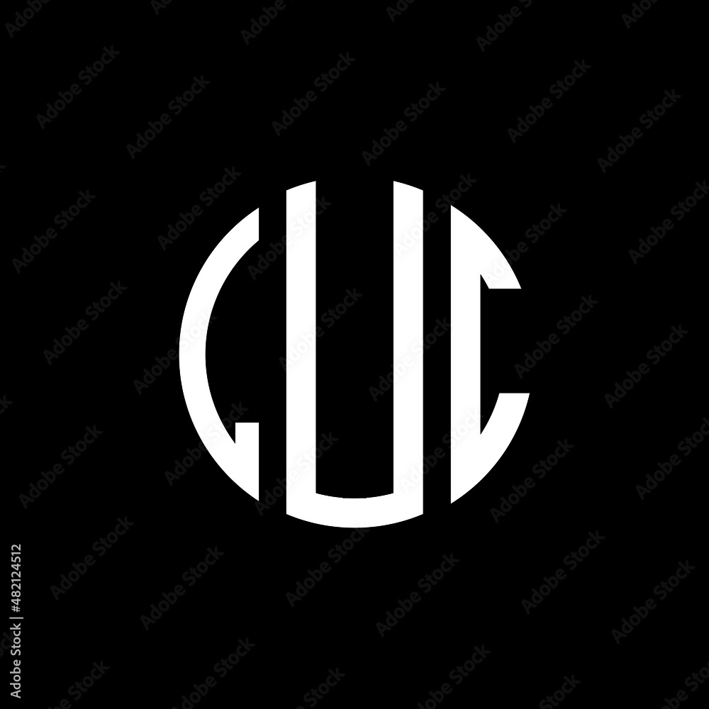 LUC letter logo design. LUC modern letter logo with black background ...
