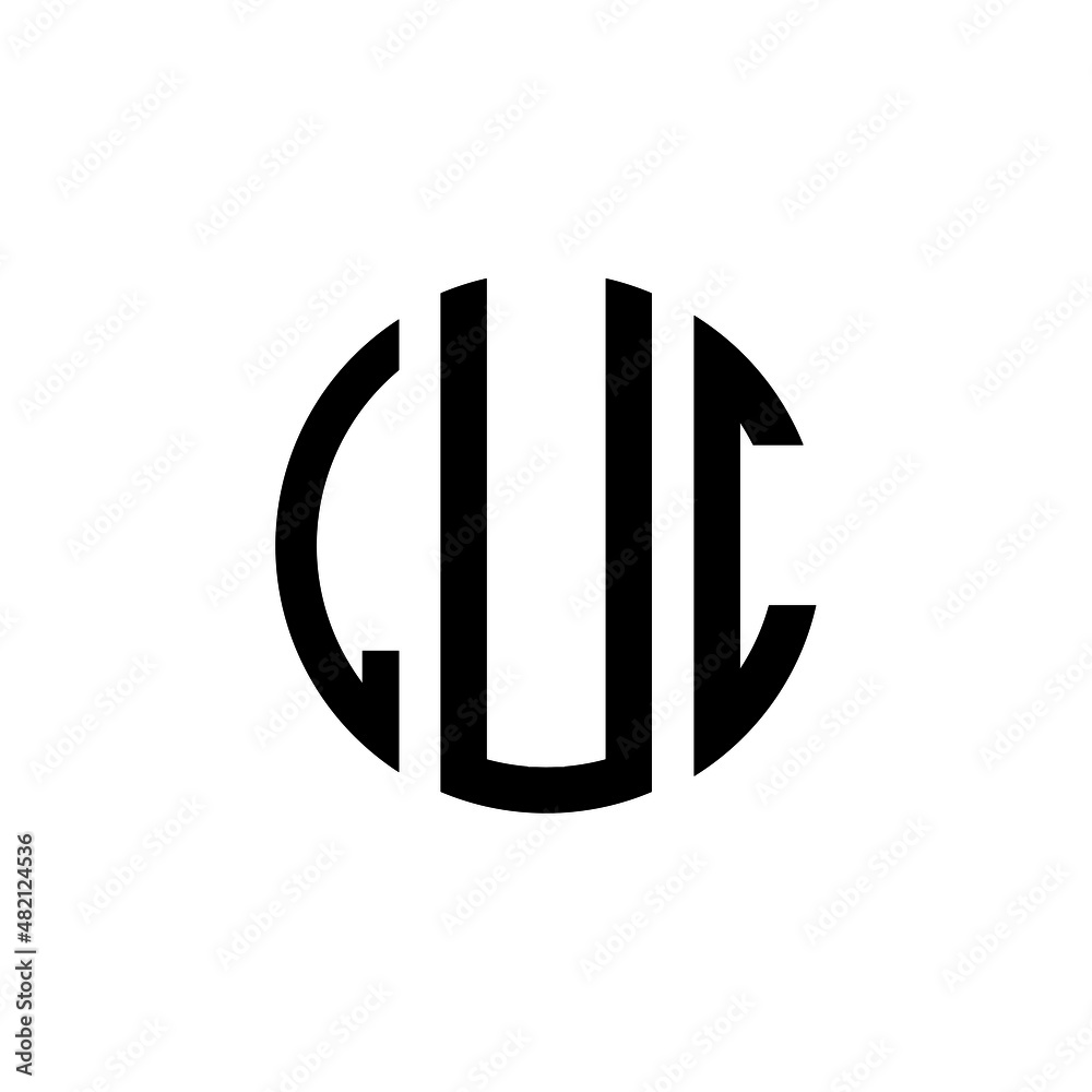 LUC letter logo design. LUC modern letter logo with black background ...