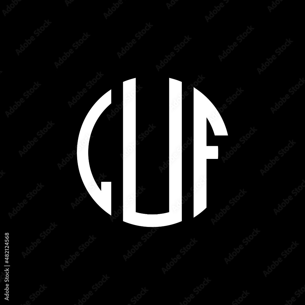 LUF letter logo design. LUF modern letter logo with black background ...