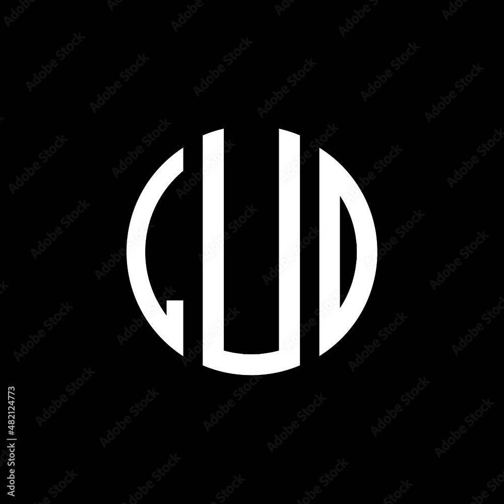 LUO letter logo design. LUO modern letter logo with black background ...