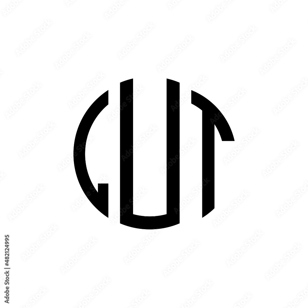 LUT letter logo design. LUT modern letter logo with black background ...