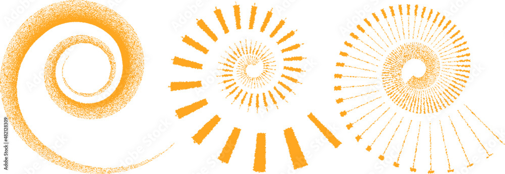 Grunge lines in Circle Form . Spiral Vector Illustration .Textured ...