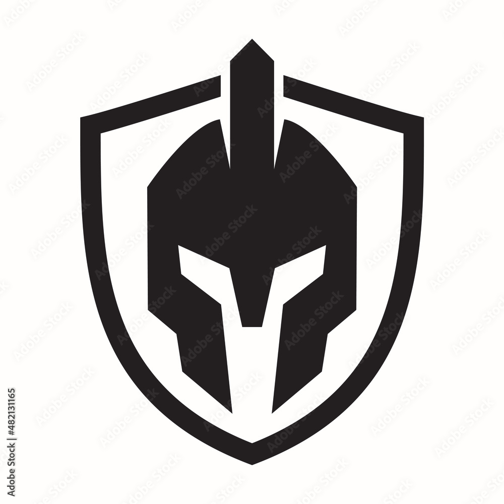 Sparta logo black and white Stock Vector | Adobe Stock