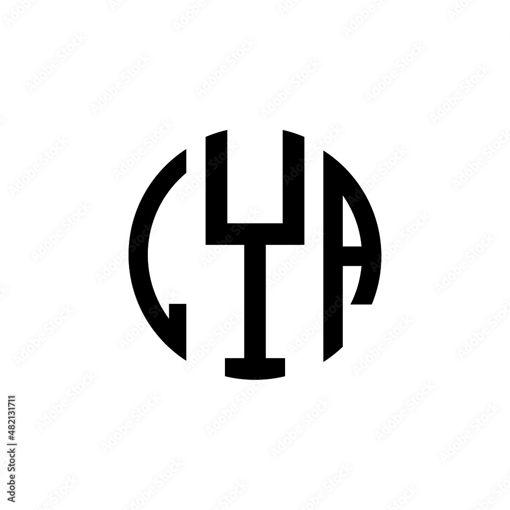 LYA letter logo design. LYA modern letter logo with black background ...