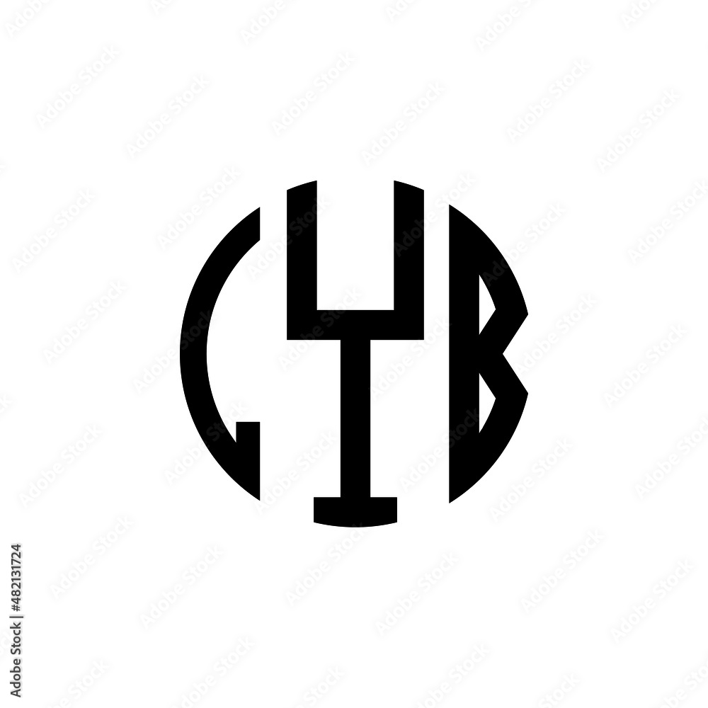 LYB letter logo design. LYB modern letter logo with black background ...