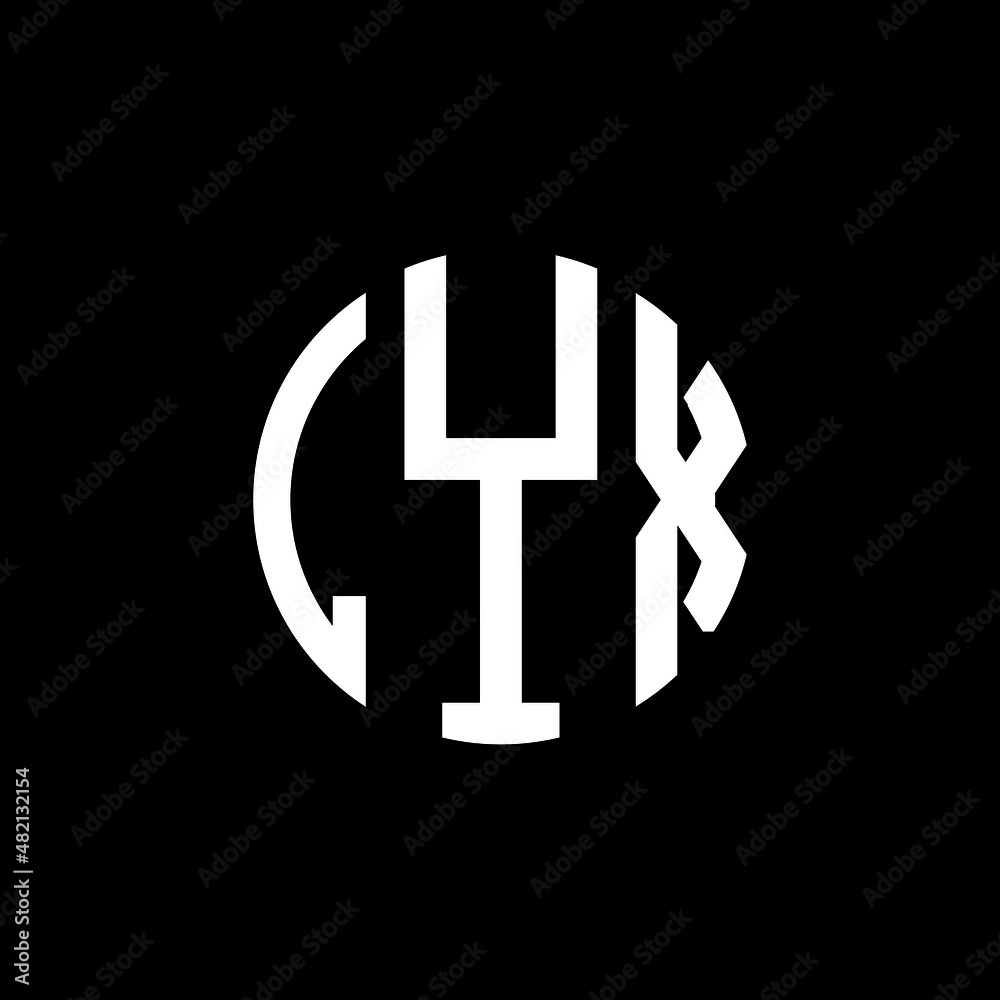 LYX letter logo design. LYX modern letter logo with black background ...