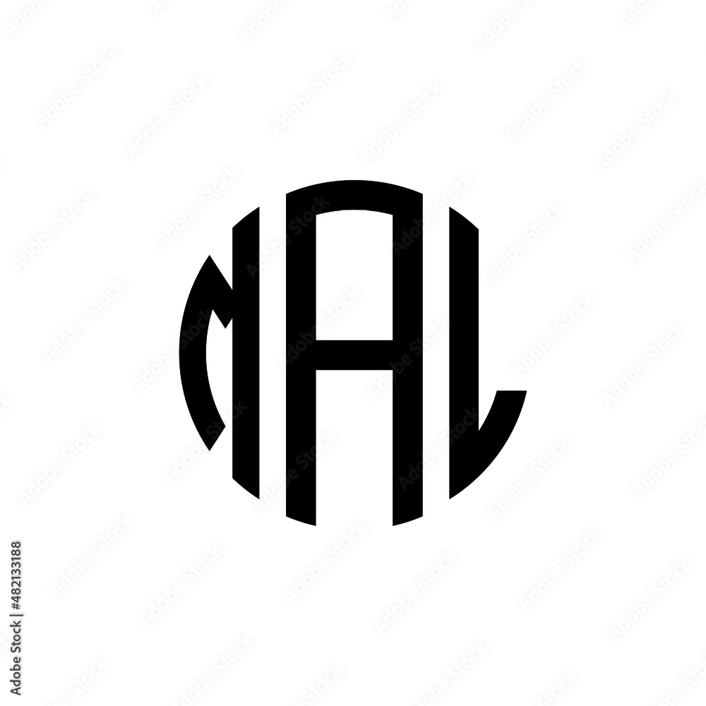 MAL letter logo design. MAL modern letter logo with black background ...