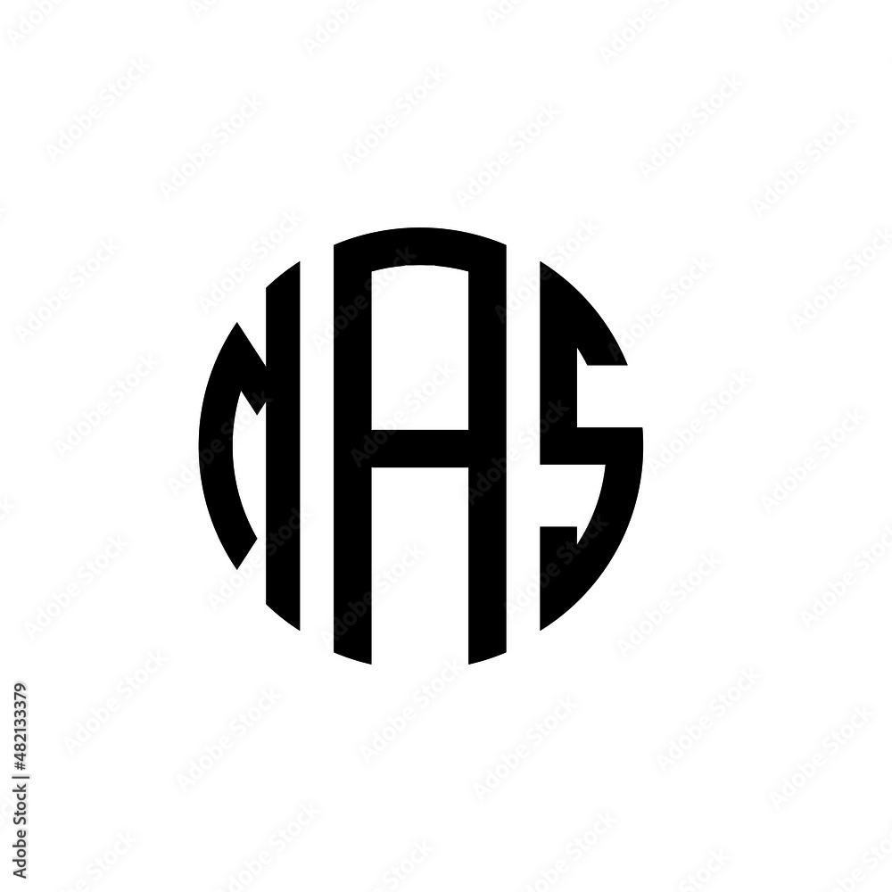 Vecteur Stock MAS letter logo design. MAS modern letter logo with black ...