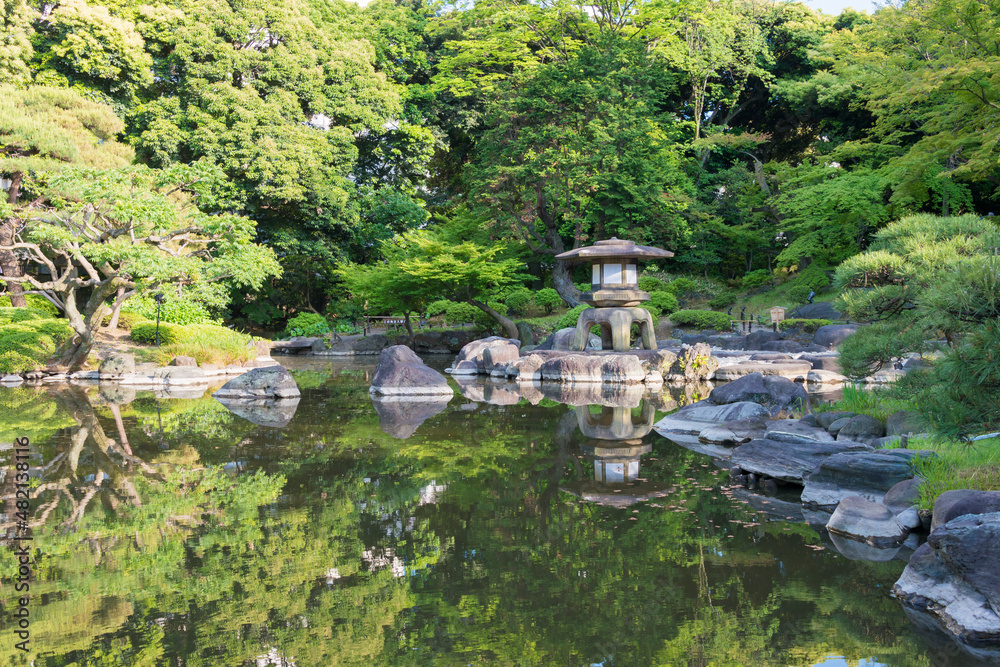 Tokyo, Japan - Mar 16 2019 - Kyu-Furukawa Gardens in Tokyo, Japan. The ...